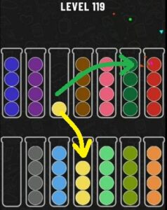 Ball Sort Puzzle（ボールソートパズル）攻略「レベル119」の問題と答えまとめ - シマゲーム